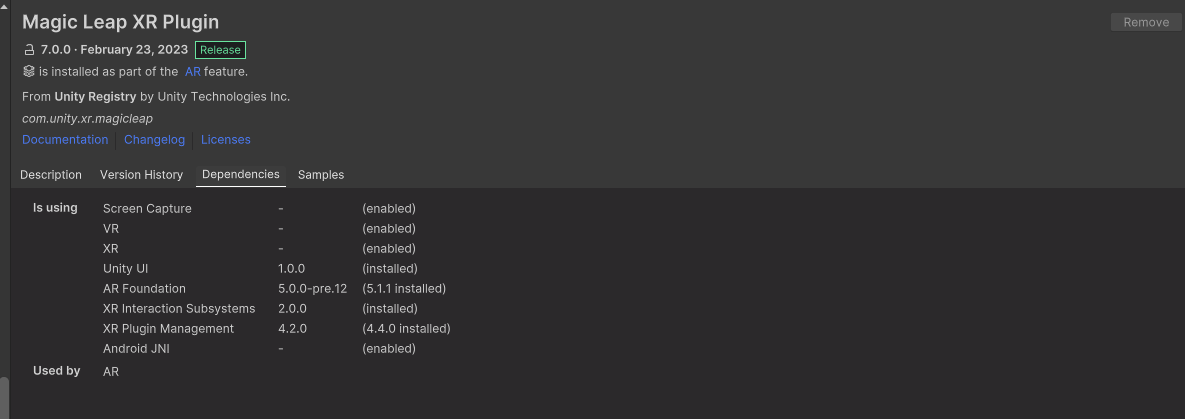 Can't remove MagicLeap package due to dependencies that seem to not exist? - Unity Engine ...