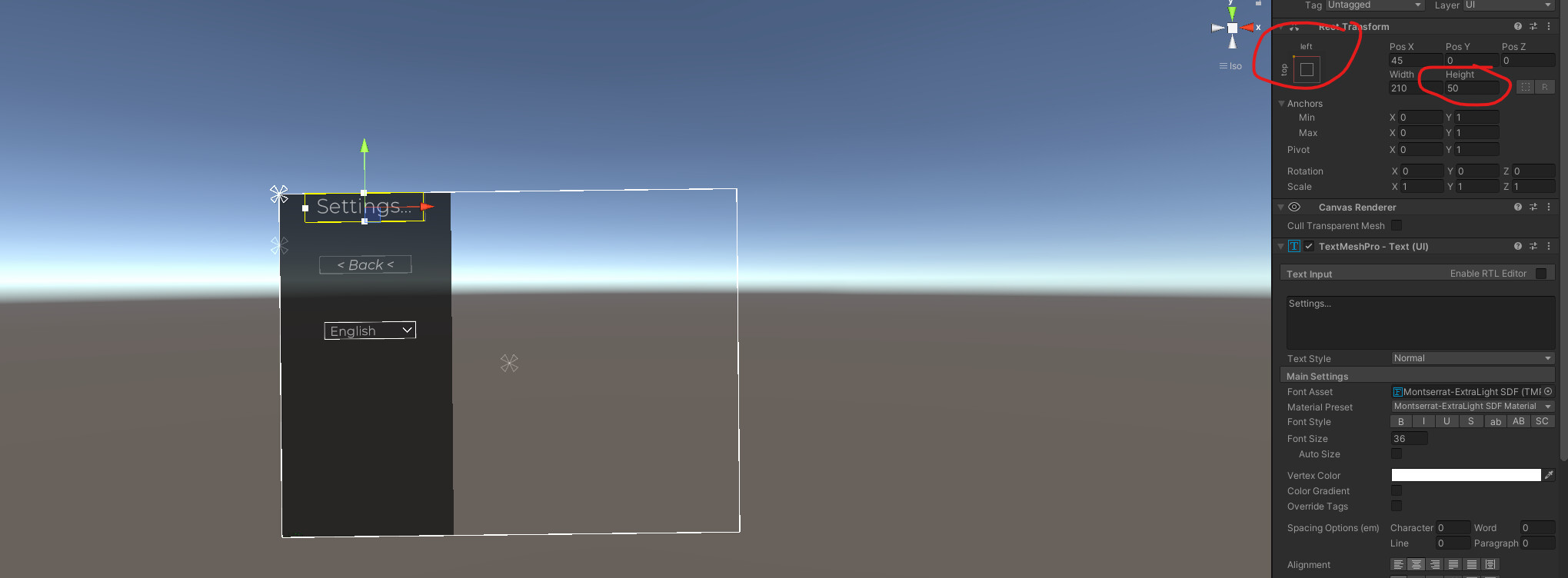 UI Button Hitbox changes when adjusting resolution, but button font remains the same. [See Video ...
