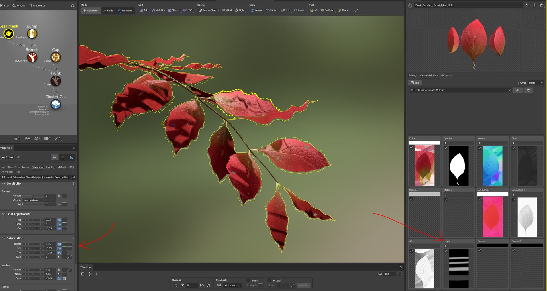 How to create the undulating effect of leaf edges - #7 by Mira-cleGro - SpeedTree - Unity ...