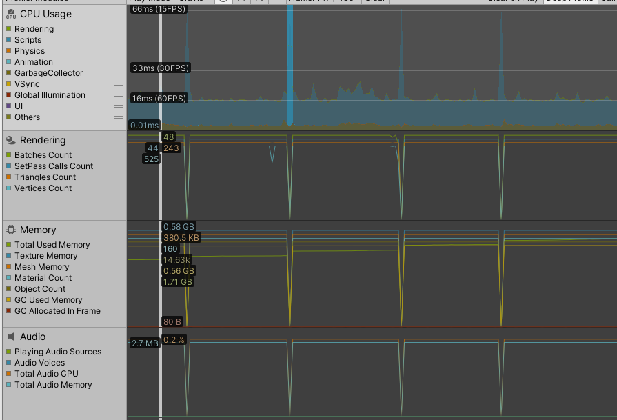 Renderering stops every couple of seconds with Profiler attached? - Unity Engine - Unity Discussions