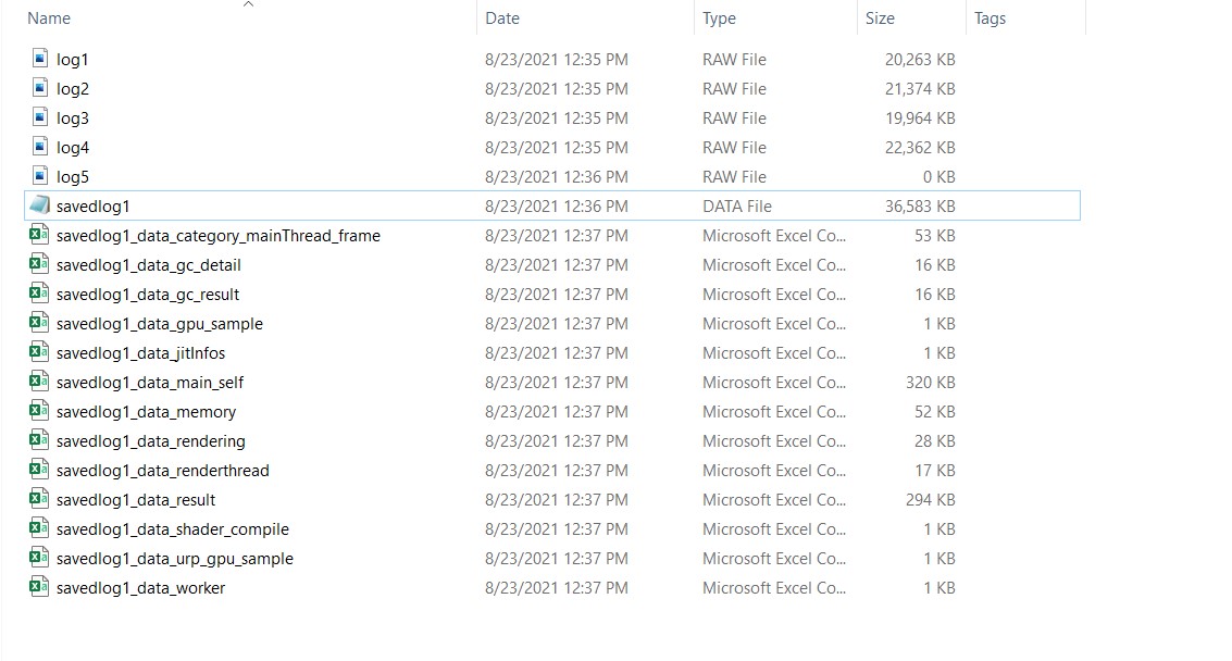 Unity Profiler log data read, write, export in a file, Profiler window not accessible through ...