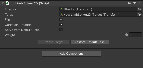 How can I change the Weight of Limb Solver 2D in the script? - Unity ...