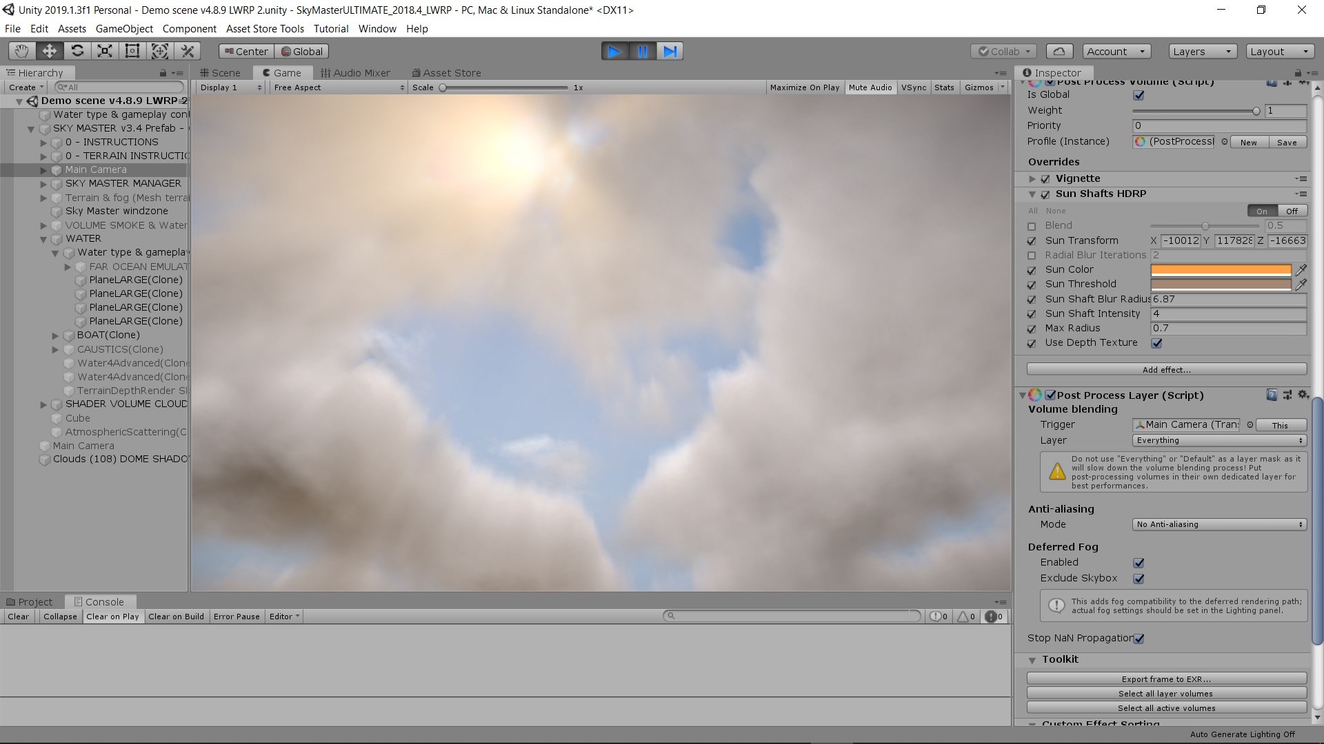 [HDRP-UPR ] Sky Master ULTIMATE-Physical skybox-Volume clouds-Weather FX-Ocean-Realtime GI ...