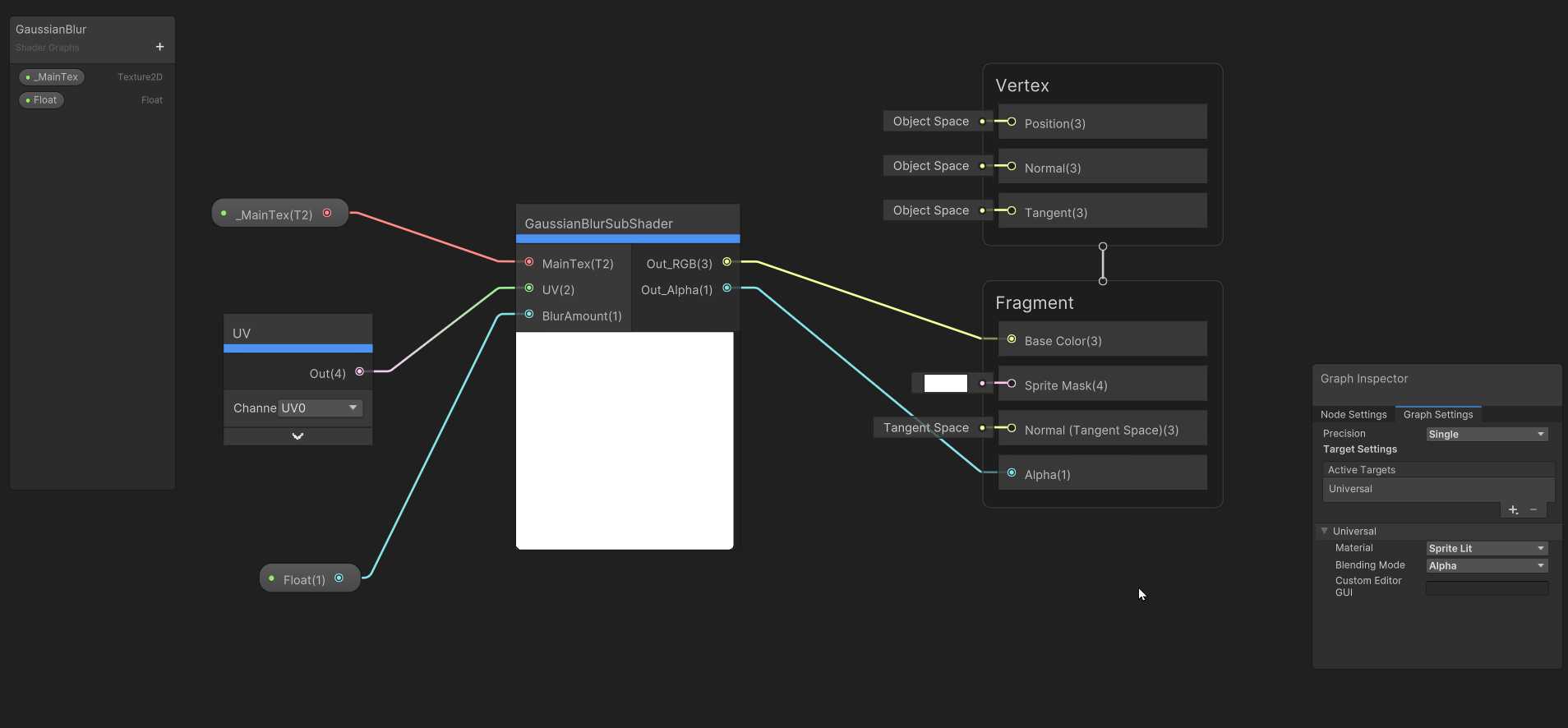 Urp Sprite Gaussian Blur Customer Subshadergraph Unity Engine Unity 9613