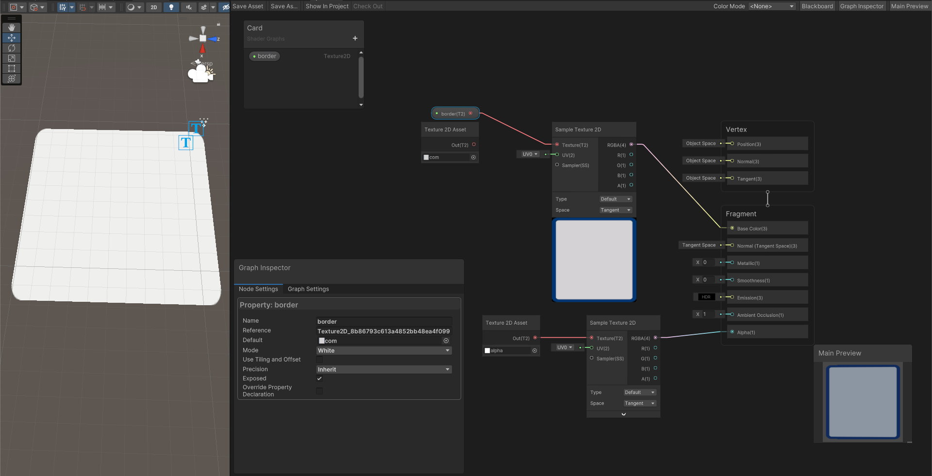 Using a blackboard Texture2D variable renders only white, while a Texture Asset node works ...