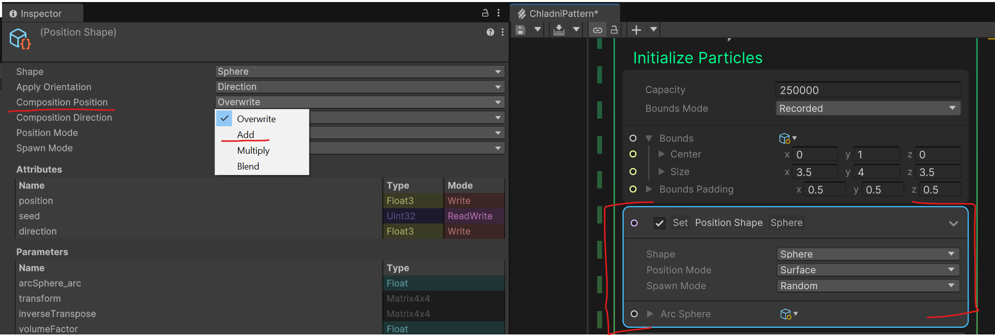 Position Sphere In Vfx Graph Not Same Look As Previous Unity Versions Unity Engine Unity