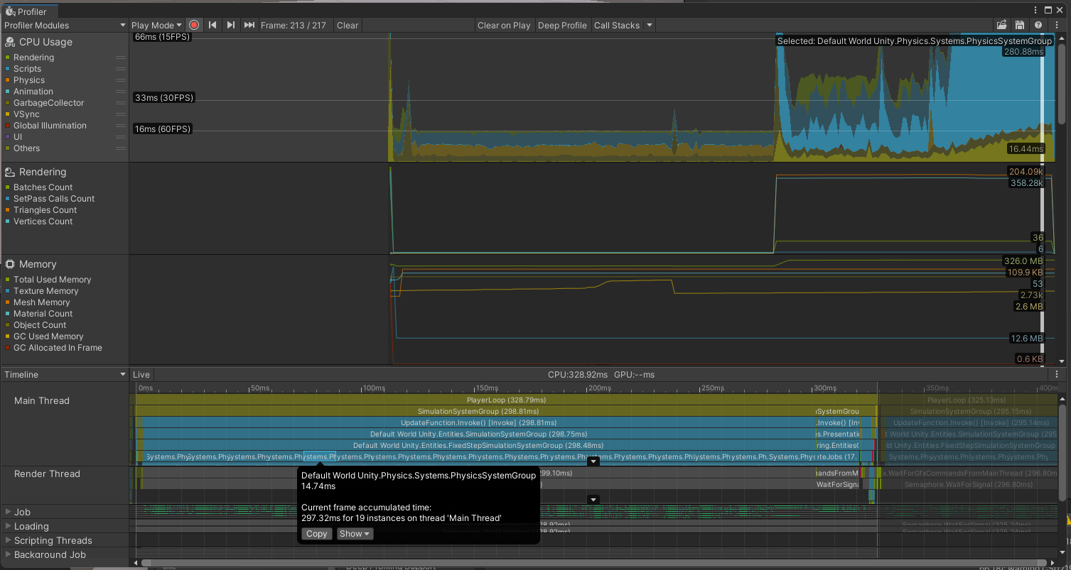 Performance on mobile (Android) with Entities 1.0 (with Physics and ...