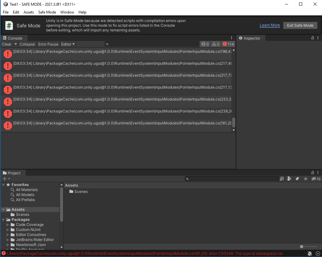 Missing references for packages.unity.com upon new project creation. - Unity Engine - Unity ...