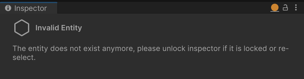 The Entity Does Not Exist Anymore Please Unlock Inspector If It Is Locked Or Re Select