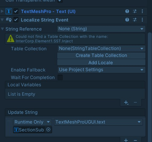 Could not find table collection bla bla bla - Unity Engine - Unity Discussions