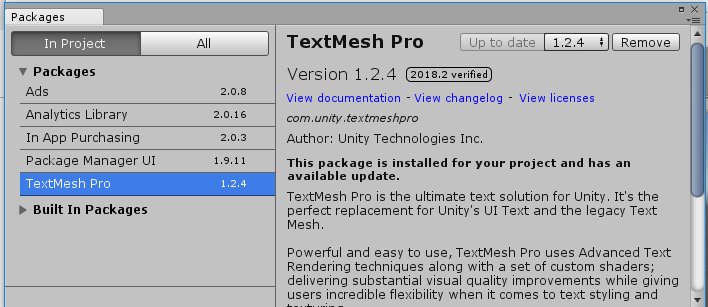 Opening a Unity Package with TMPro into a new project has a problem ...