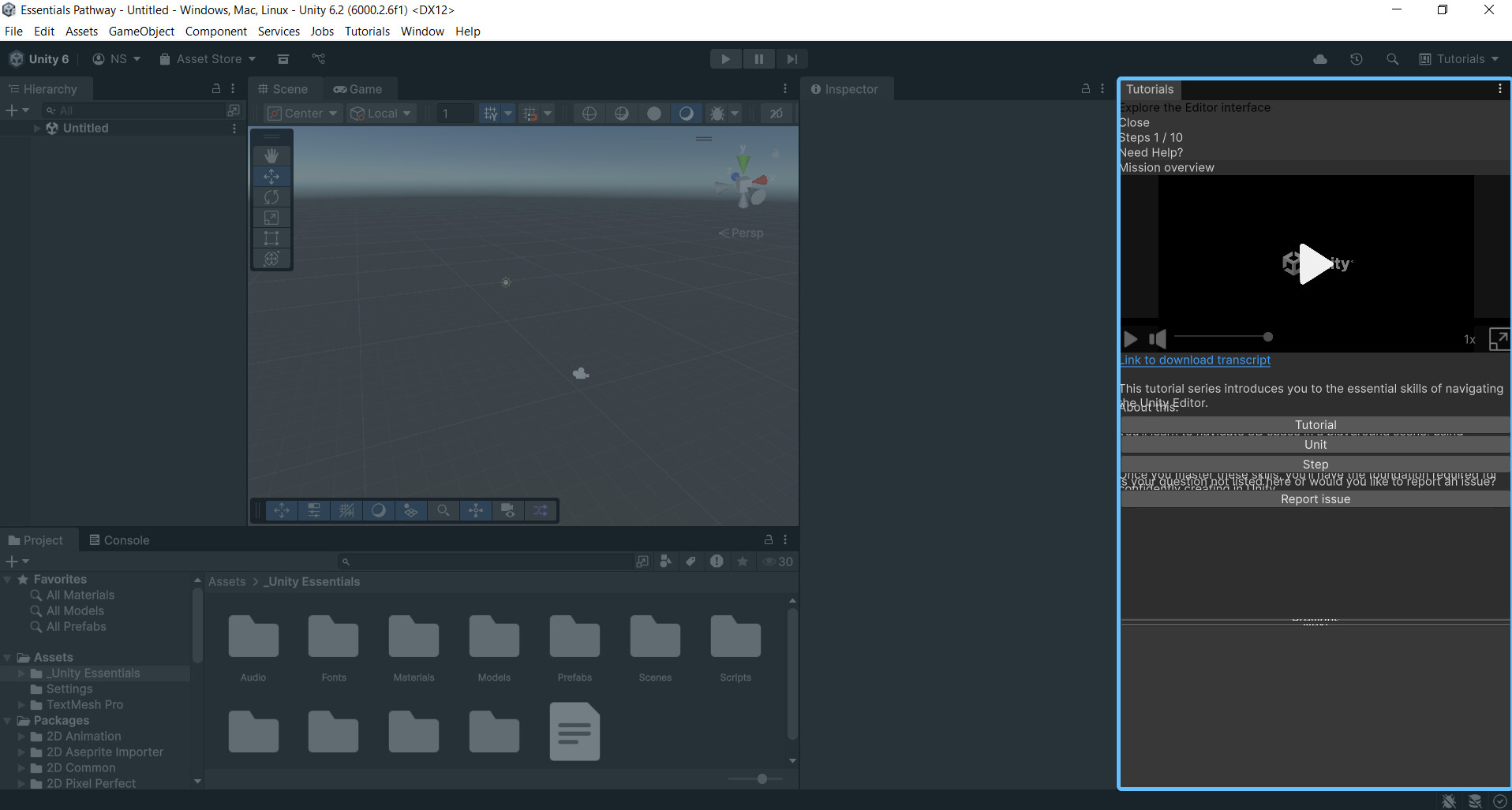 Started very first lesson in Essentials Pathway....and the tutorial in the Editor is broken ...