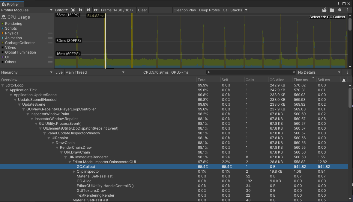Performance Regression While Previewing Animations In Model Importer Unity Engine Unity