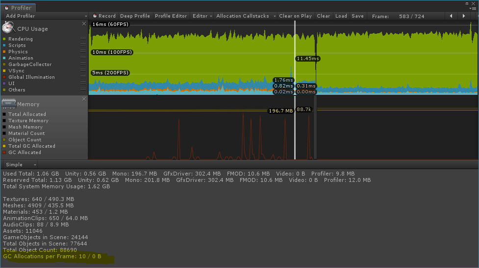 Profiler / Memory: "GC Allocated" showing zero - Unity Engine - Unity Discussions