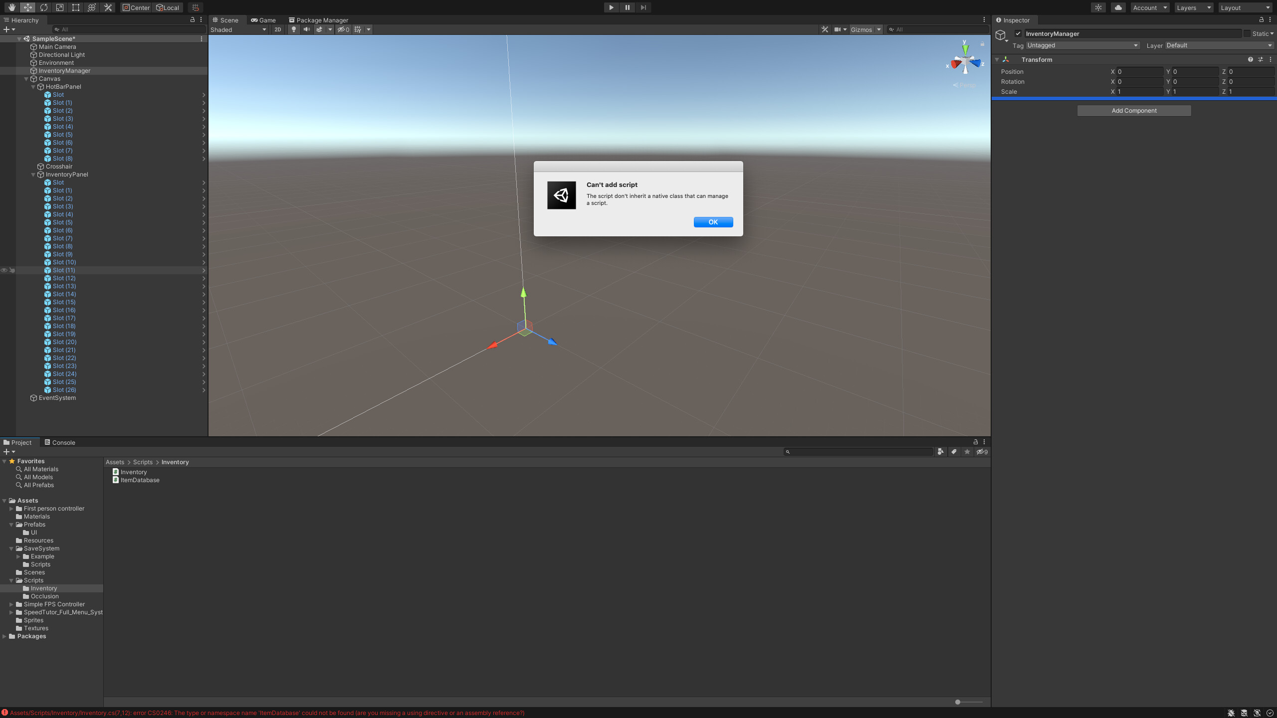 Can't add script - Unity Engine - Unity Discussions Can't add script - Unity Engine - Unity Discussions