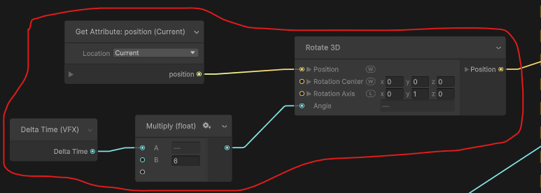 VFX Graph - Rotate 3D, how to make particles rotate around center where they spawned, not the ...
