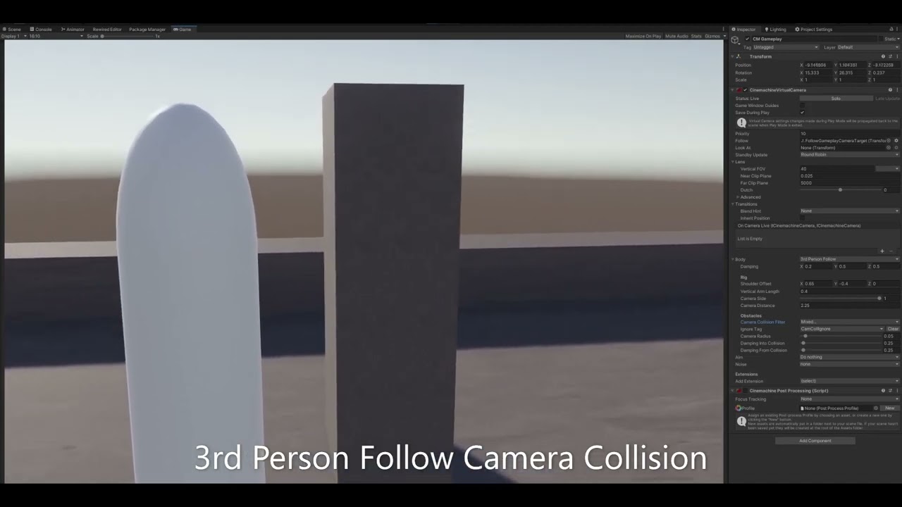 Does 3rd Person Follow Camera Collision ignore Shoulder Offset? - Unity Engine - Unity Discussions