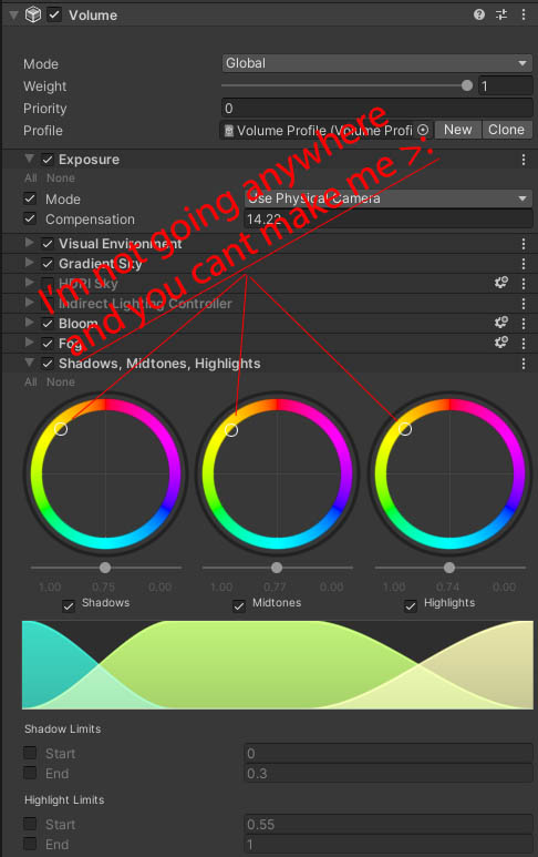 HDRP Volume Override : Shadows, Midtones Highlights >:\ - Unity Engine - Unity Discussions