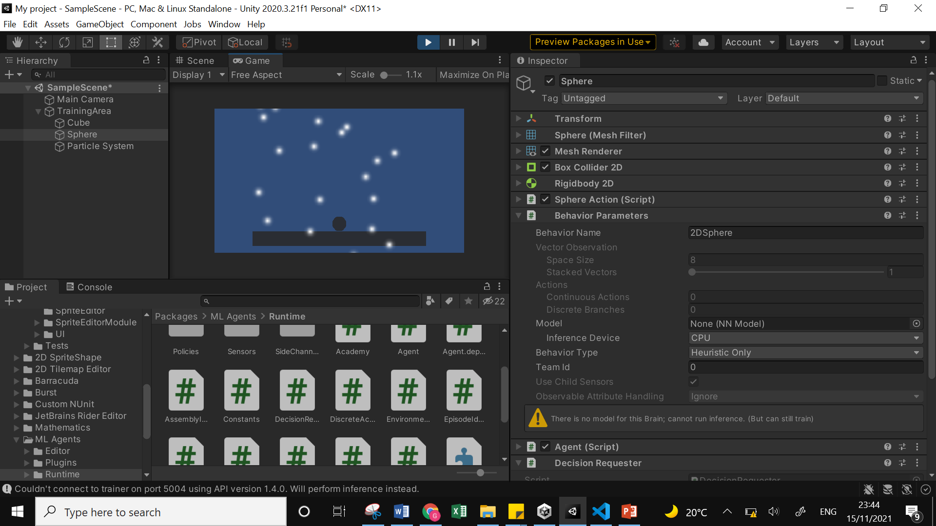 Can't play manually with behavior type - heuristic - Unity Engine - Unity Discussions