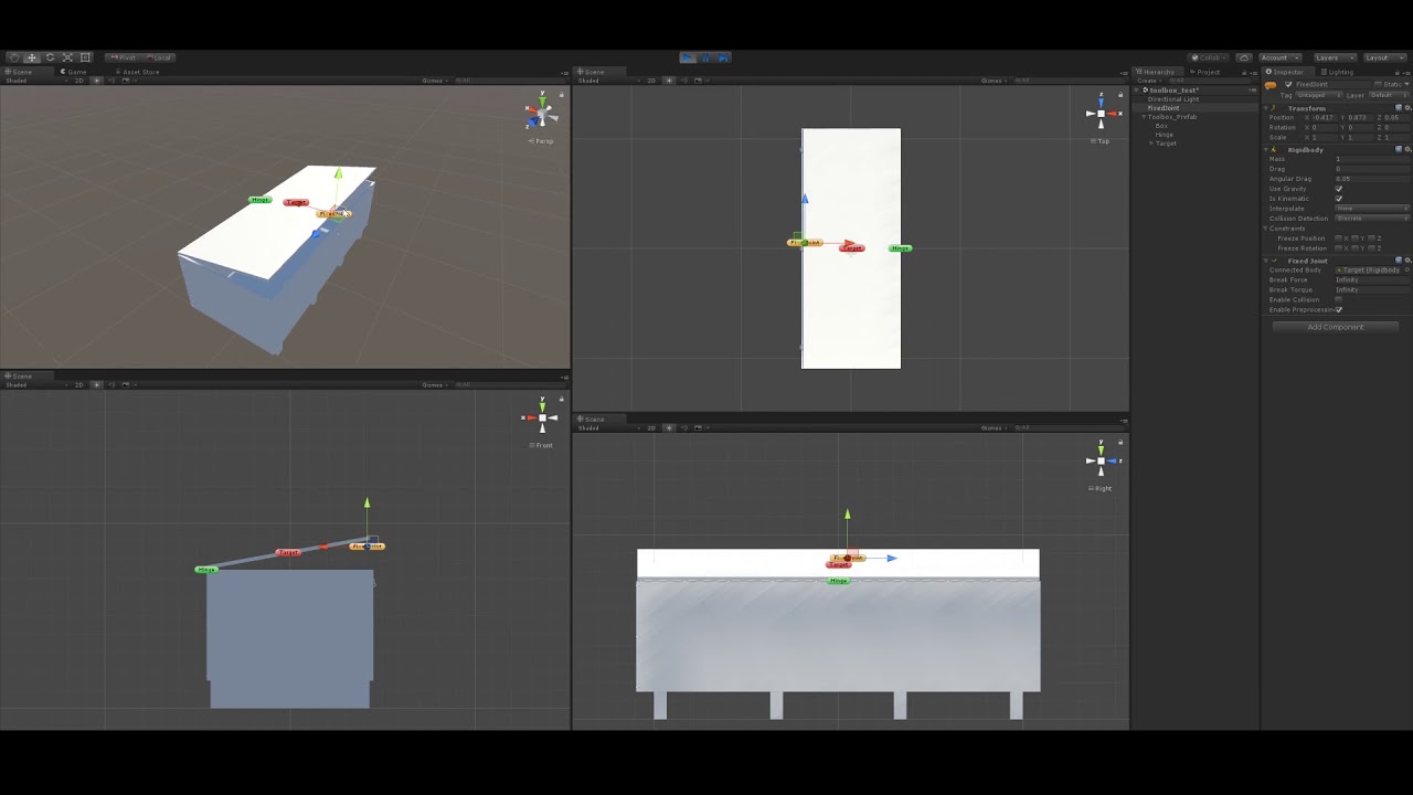 Using FixedJoint and HingeJoint results in flickering - Unity Engine - Unity Discussions