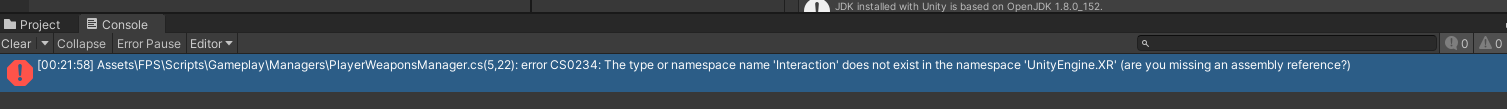 The Type Or Namespace Name Interaction Does Not Exist In The Namespace Unityengine Xr