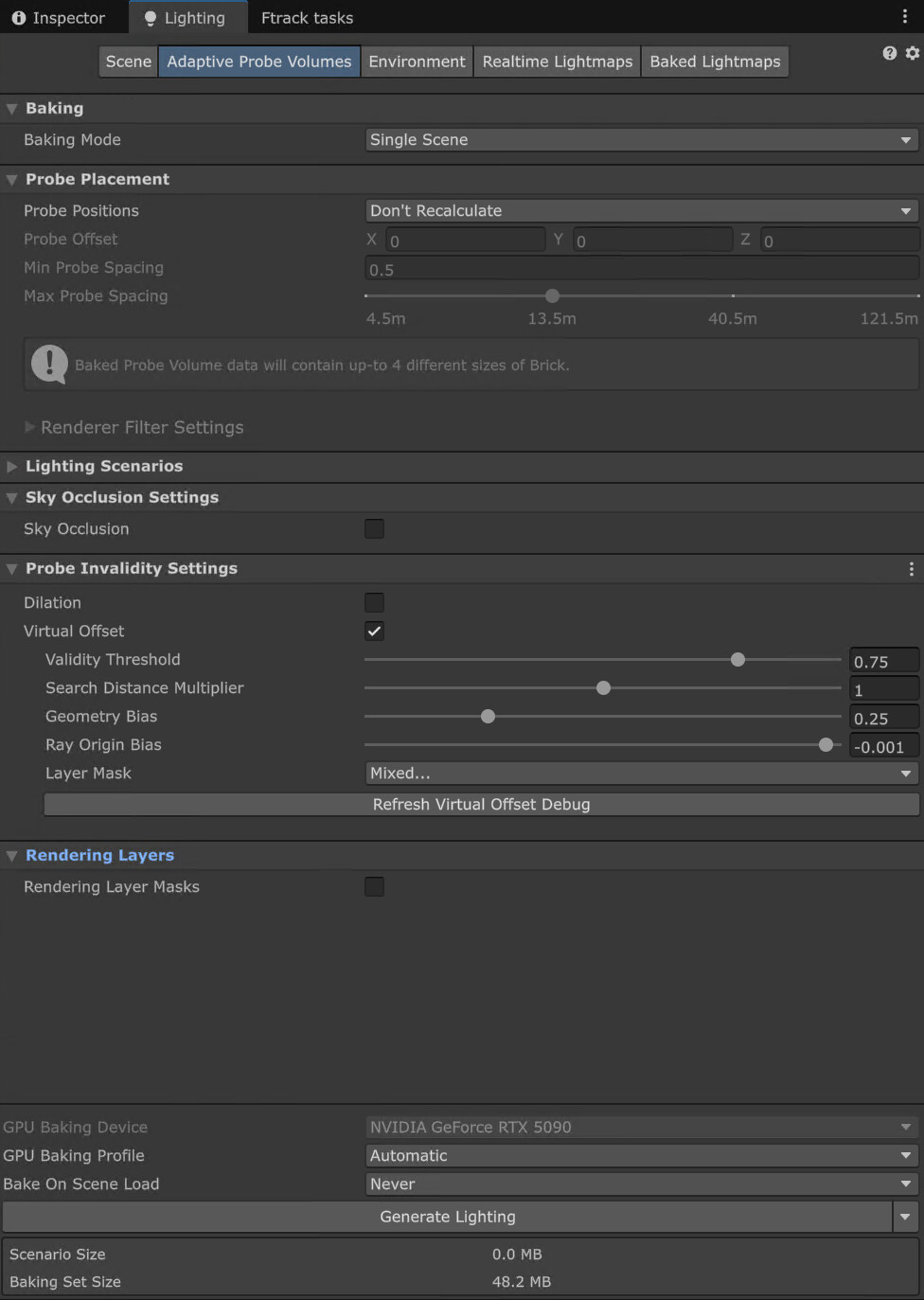 APV Scenario - Can't bake new scenarios NullReferenceException: Object reference not set to an ...
