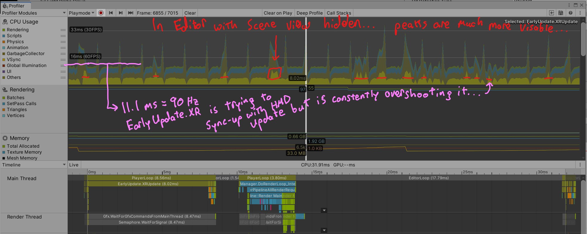 EarlyUpdate.XRUpdate taking about 75% of main thread cpu time. Is this normal? - Unity Engine ...