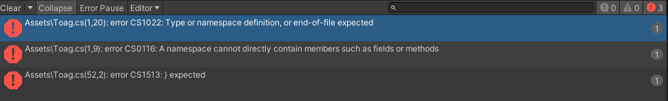 Error Cs1513 } Expected Unity Engine Unity Discussions