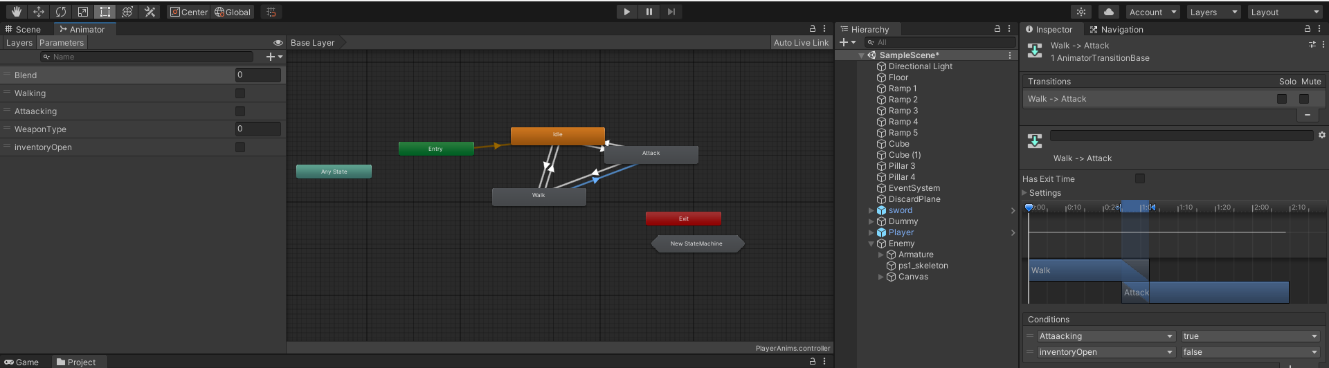 When an animation starts looping, it can't transition to a non-looping animation. - Unity Engine ...