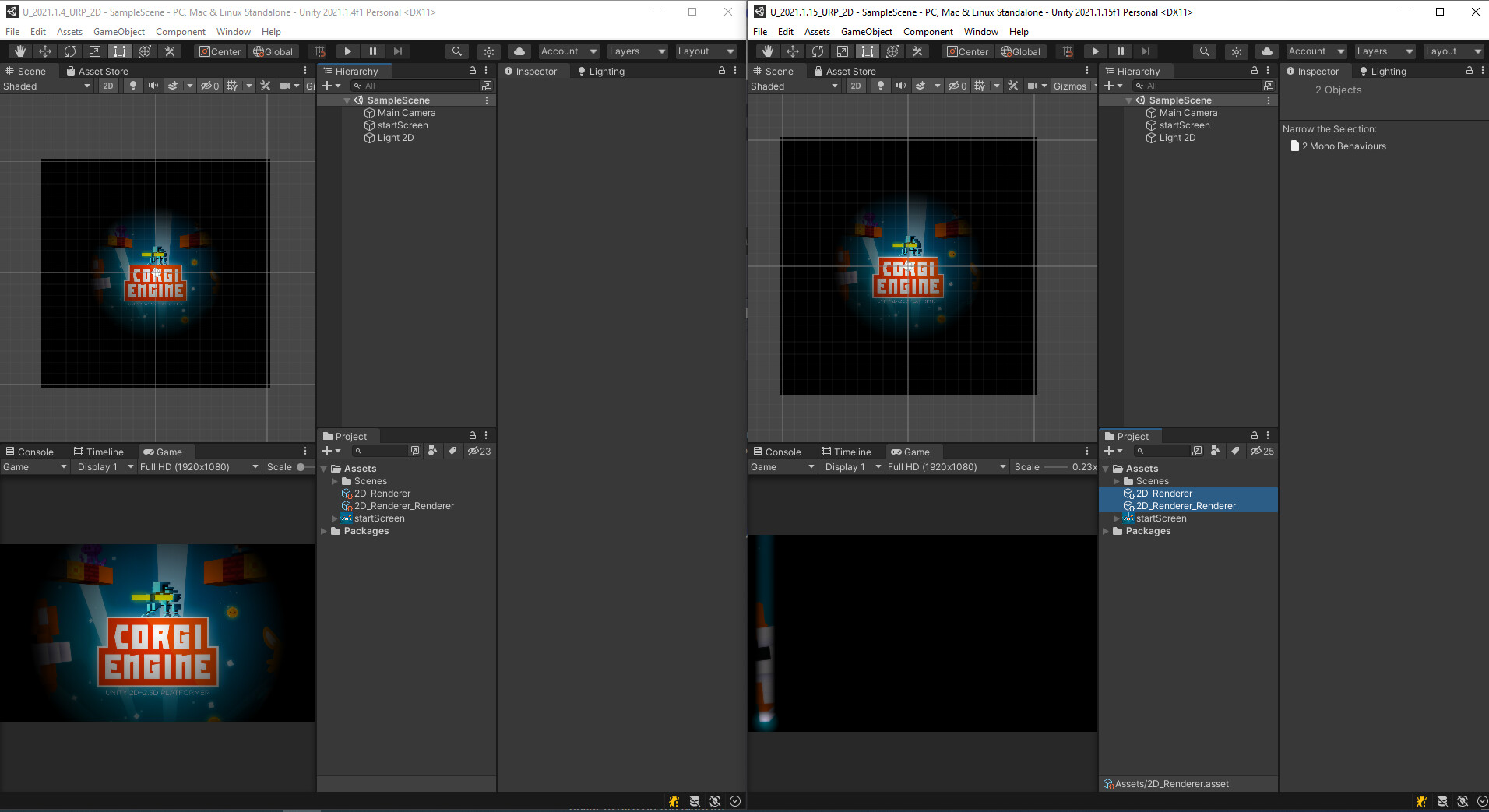 Unity 2021.1.15 - URP: Issue with 2D point light and perspective camera ...