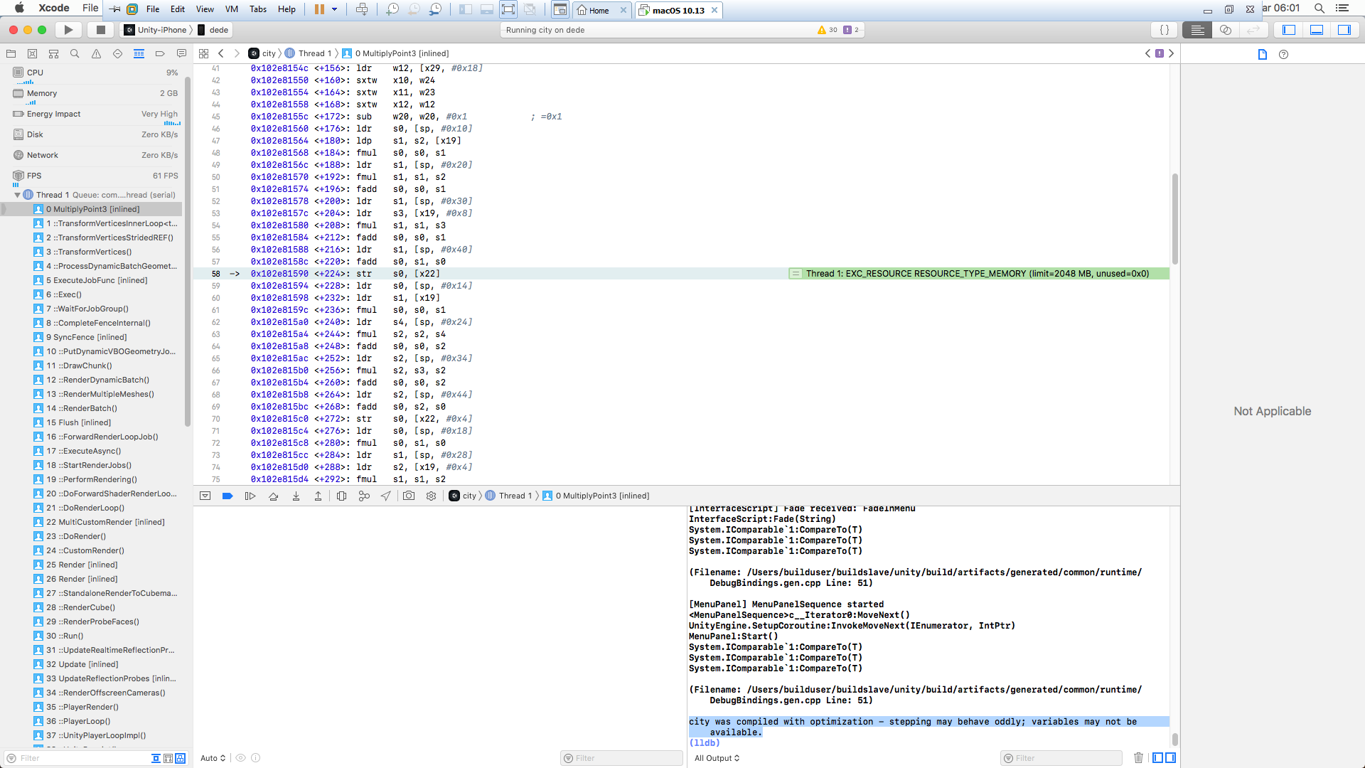 Ios Bulding Error Exc Resource Resource Type Memory Limit 2048 Mb Unused 0x0 Unity