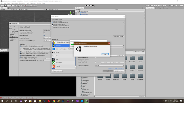 Building Il2cpp In Unity 2019 2 15f1 And 2019 2 5f1 Got Unable To Locate Android Ndk Unity