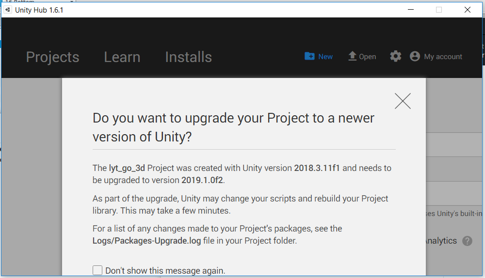 Project upgrade dialog cutoff - Unity Engine - Unity Discussions