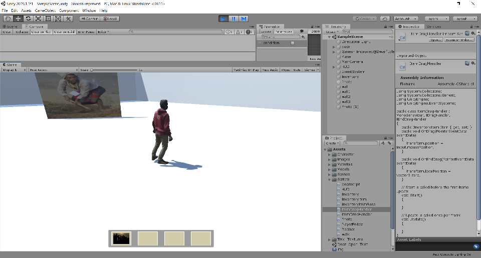 Drag, drop items from inventory and replace a specific object with inventory item present in the ...