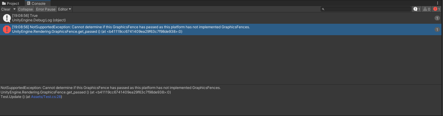 Using GraphicsFence on supported platform causes NotSupportedException - Unity Engine - Unity ...