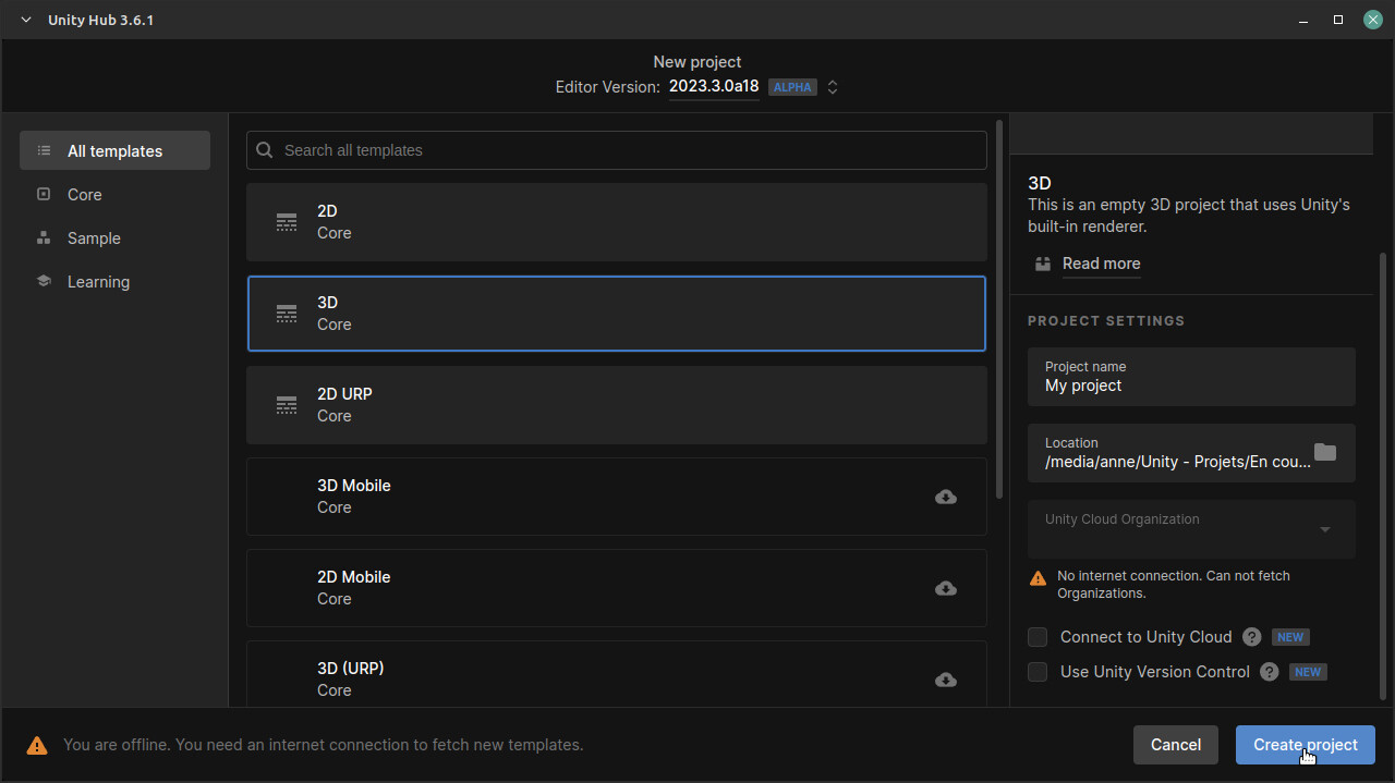 Can T Create New Project Without A Organization Unity Engine Unity Discussions
