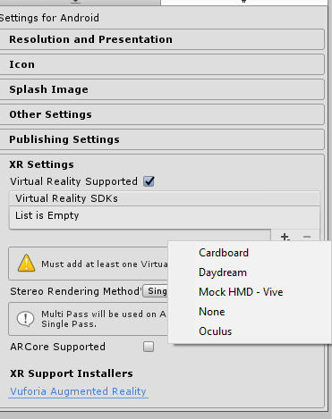 OpenVR Missing from Virtual Reality SDKs? - Unity Engine - Unity Discussions