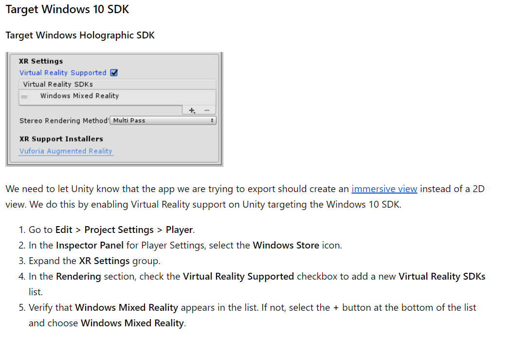 Setting up Unity. No XR Settings? Can't find HoloLens Technical Preview - Unity Engine - Unity ...