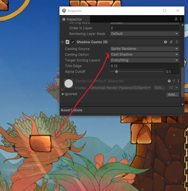 [Shadow Caster 2D - URP] - Not working as intended with sprite shape controller casting source ...