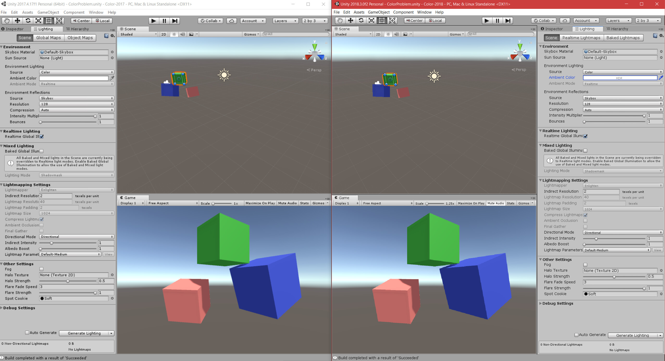 Unity renders darker in 2018 than 2017? - Unity Engine - Unity Discussions