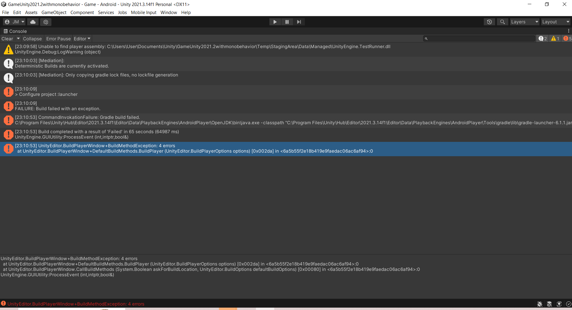 Problems With Build And Run Unity Engine Unity Discussions