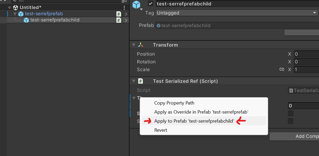 SerializedReference Apply override to to Prefab's NESTED Prefab throws errors - Unity Engine ...