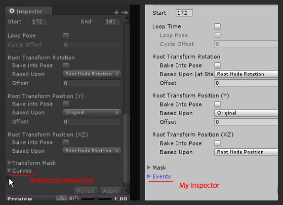 Inspector Anim/Clips: Where is the curves drop down - Unity Engine - Unity Discussions