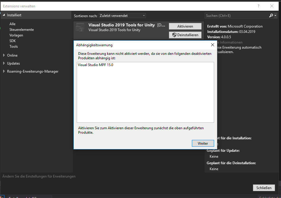 Cant install Unity Tools for Visual Studio 2019 - Unity Engine - Unity ... Cant install Unity Tools for Visual Studio 2019 - Unity Engine - Unity ...