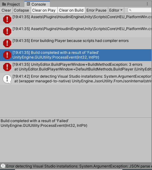 Houdini Engine.for Unity Build error - Unity Engine - Unity Discussions
