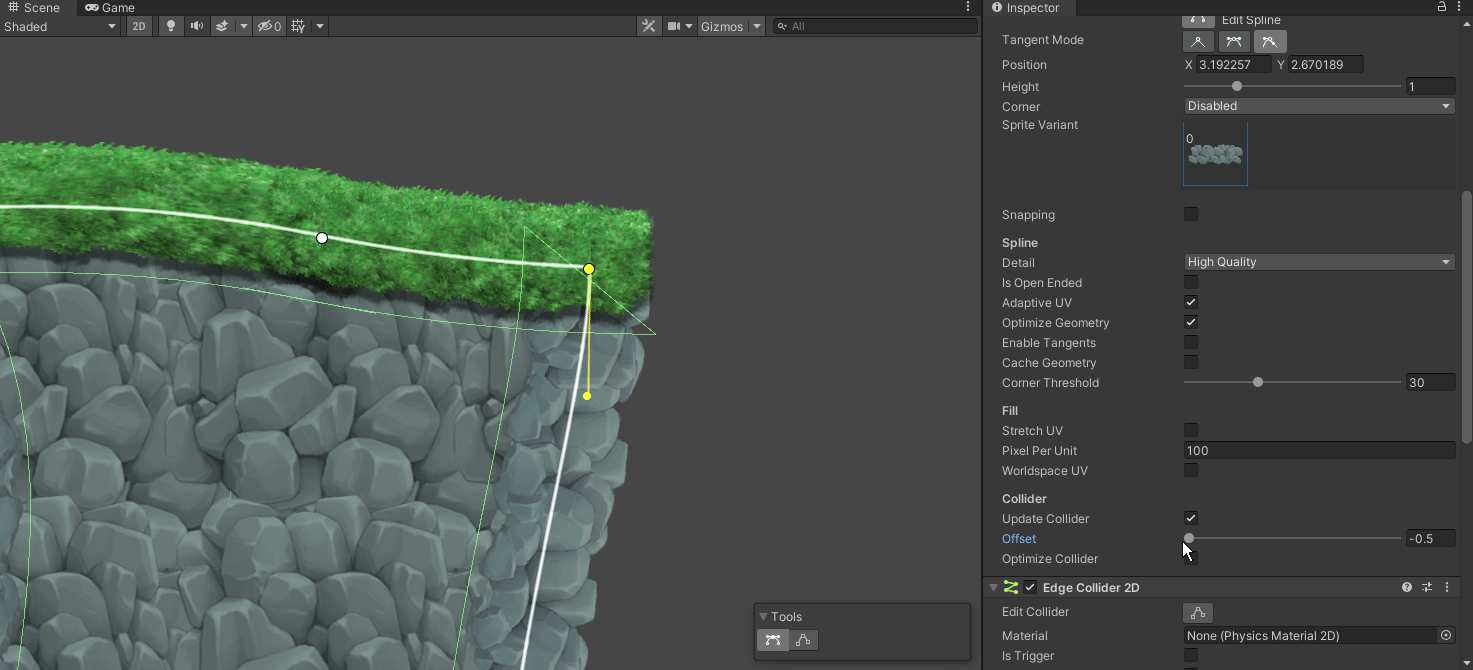 [SpriteShape] I think the generation of edge colliders is broken ...