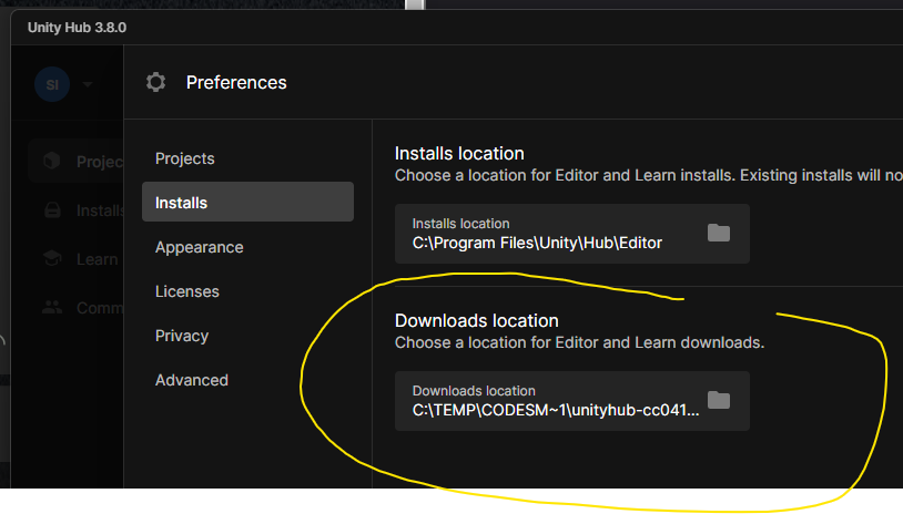 Installation storage error - Unity Engine - Unity Discussions