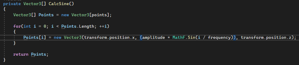 Trying to calculate the points in a Sine Wave - Unity Engine - Unity ...