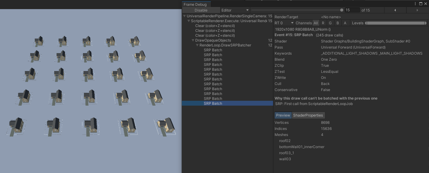 Why does Unity SRP Batcher group objects using one shader into different batches? - Unity Engine ...