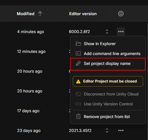 Request: Allow previous name display option in Hub - Unity Engine ...
